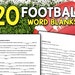 BEST VALUE 20 Football Word Blanks: Touchdown A Silly Activity Book ...