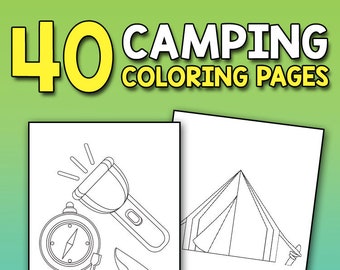 Printable Camping Coloring Pages Kids Camping Party Coloring - Etsy