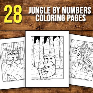 BEST VALUE 28 Jungle Color by Numbers Coloring Book - Instant Download ...