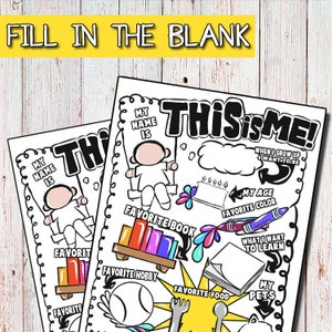 This is Me Poster Printable Worksheet for Teachers and Learning Posters ...