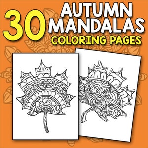 BEST VALUE 30 Autumn Mandalas Coloring Pages: Fall Scenes Coloring Book ...