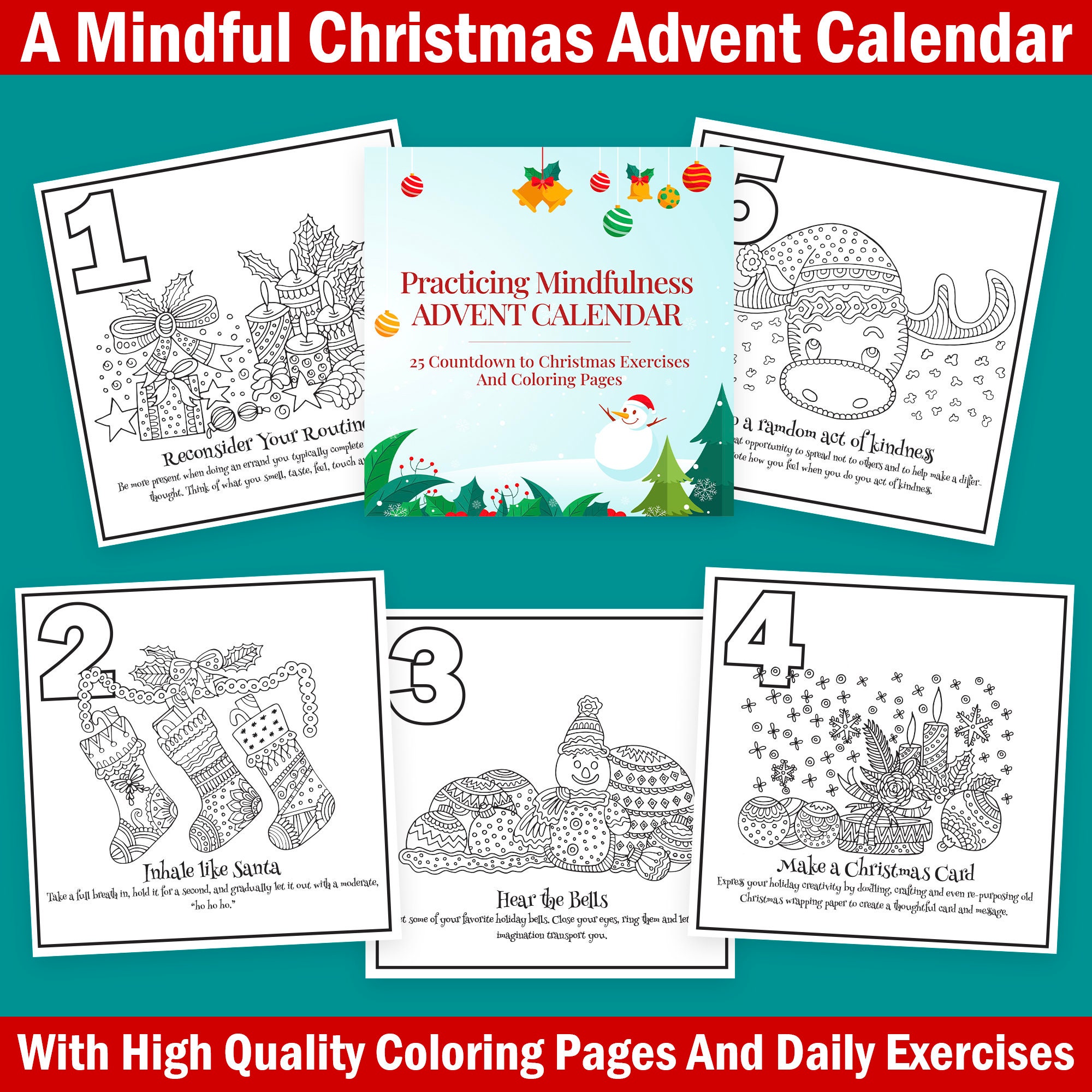BEST VALUE 25 Practicing Mindfulness Advent Calendar Coloring - Etsy UK