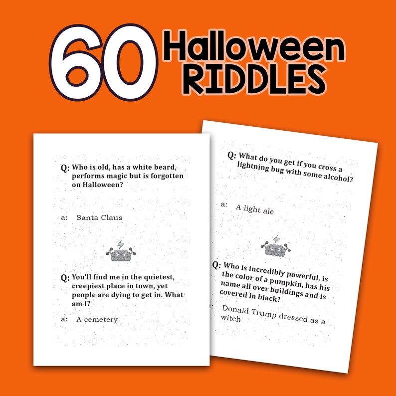 BEST VALUE - 60 Halloween Riddles - Instant Download Halloween Riddles ...