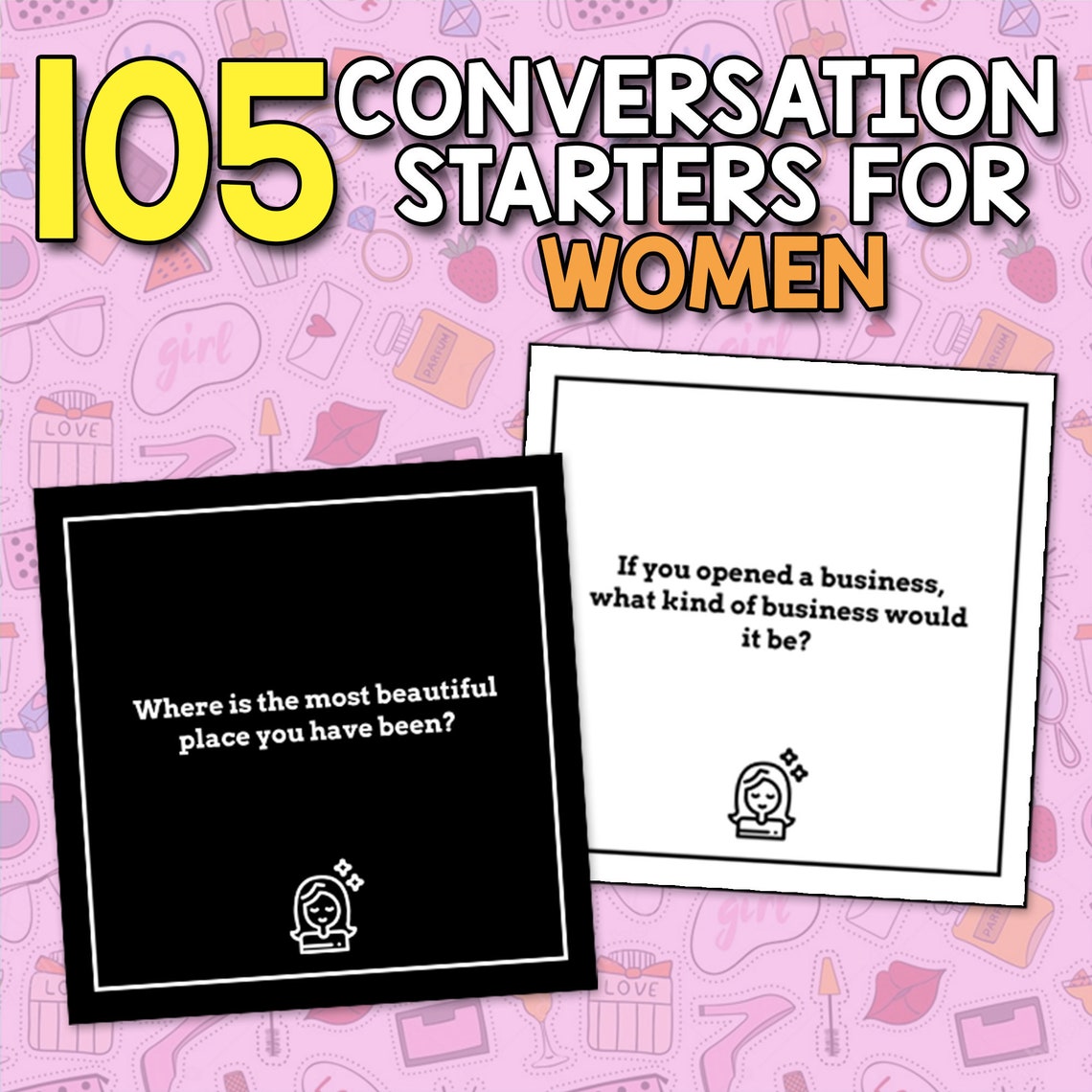 BEST VALUE 105 Conversation Starters for Women and Girls: Fun Game for ...