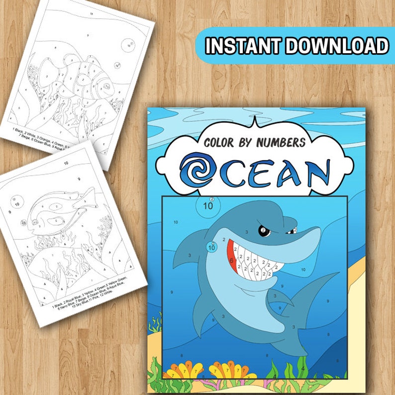 BEST VALUE 30 Ocean Color by Number Pages: A Relaxing Sea Coloring Book ...