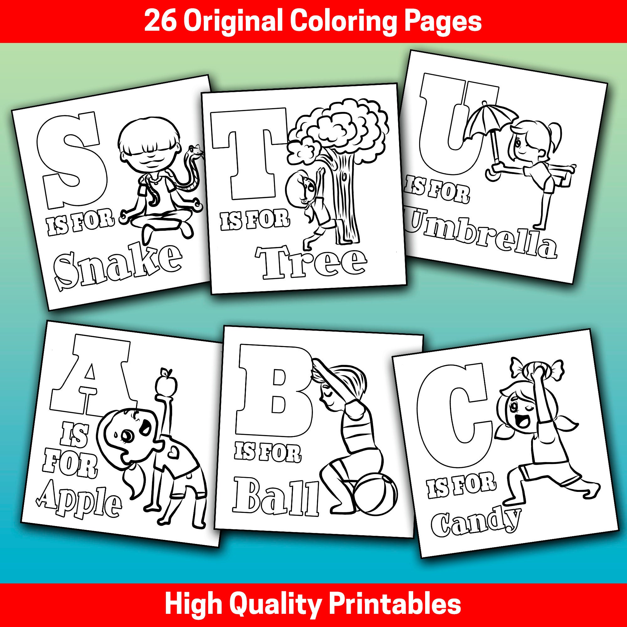 BEST VALUE 26 the Yoga Alphabets Instant Download Educational Exercise ...