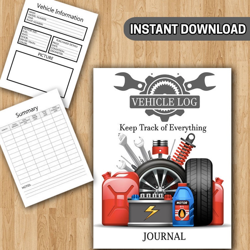 Vehicle Log Keep Track of Everything Journal - Vehicle Information ...