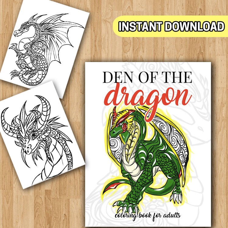 Dragon Coloring Book for Kids 30 dragon coloring pages for | Etsy