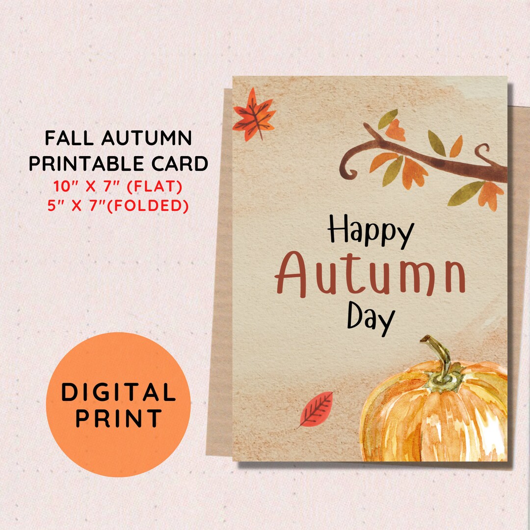 BEST VALUE Printable Fall Autumn Card Instant Download Autumn Greeting ...
