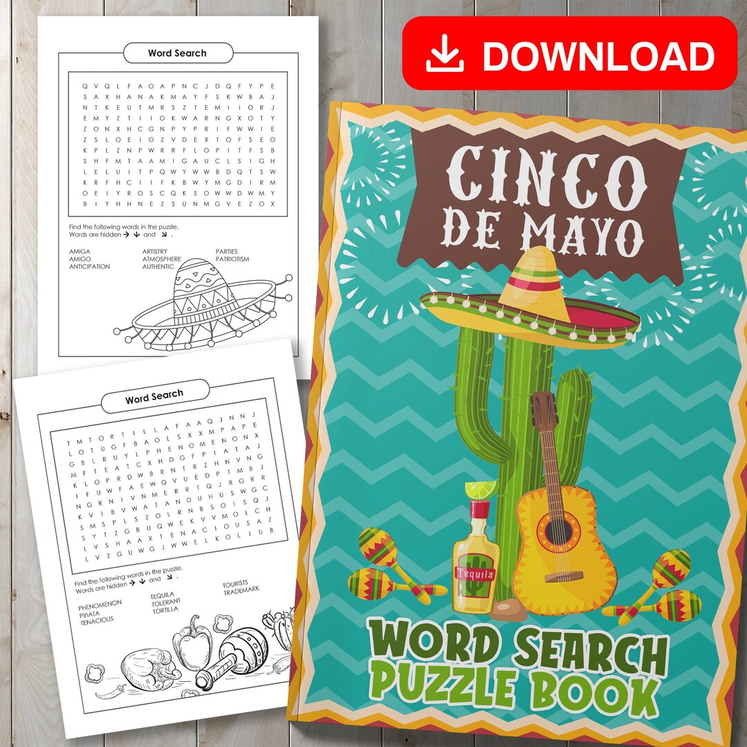 BEST VALUE Cinco De Mayo Word Search Puzzle Book - Instant Download ...