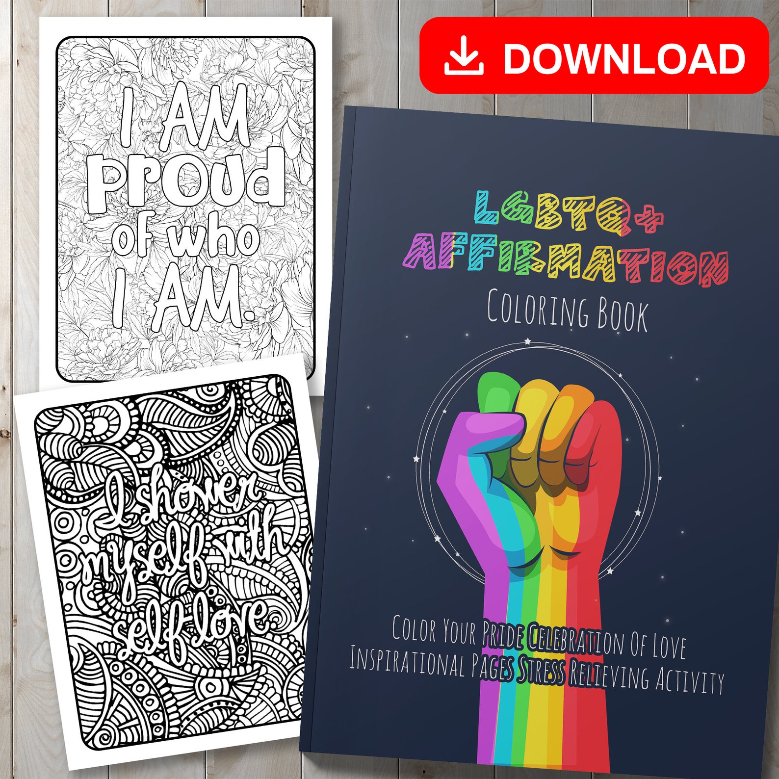 BEST VALUE! LGBTQ+ Affirmation Coloring Book - Instant Download - Color ...