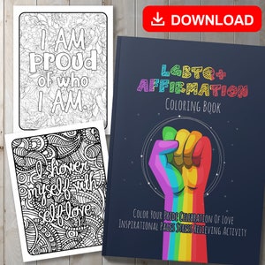 BEST VALUE! LGBTQ+ Affirmation Coloring Book - Instant Download - Color ...