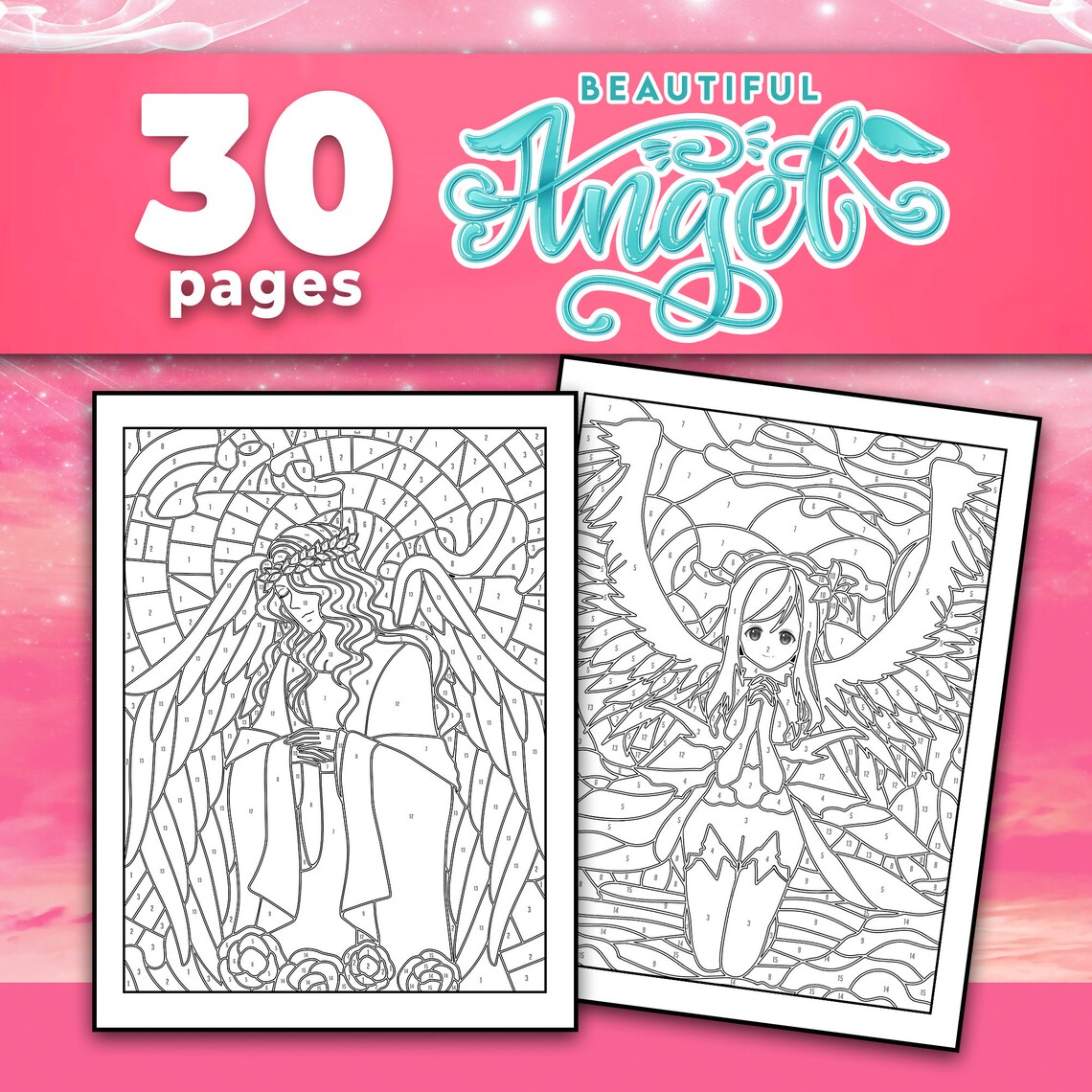 BEST VALUE Beautiful Angel Mosaic Color by Number - Lovely Archangel ...