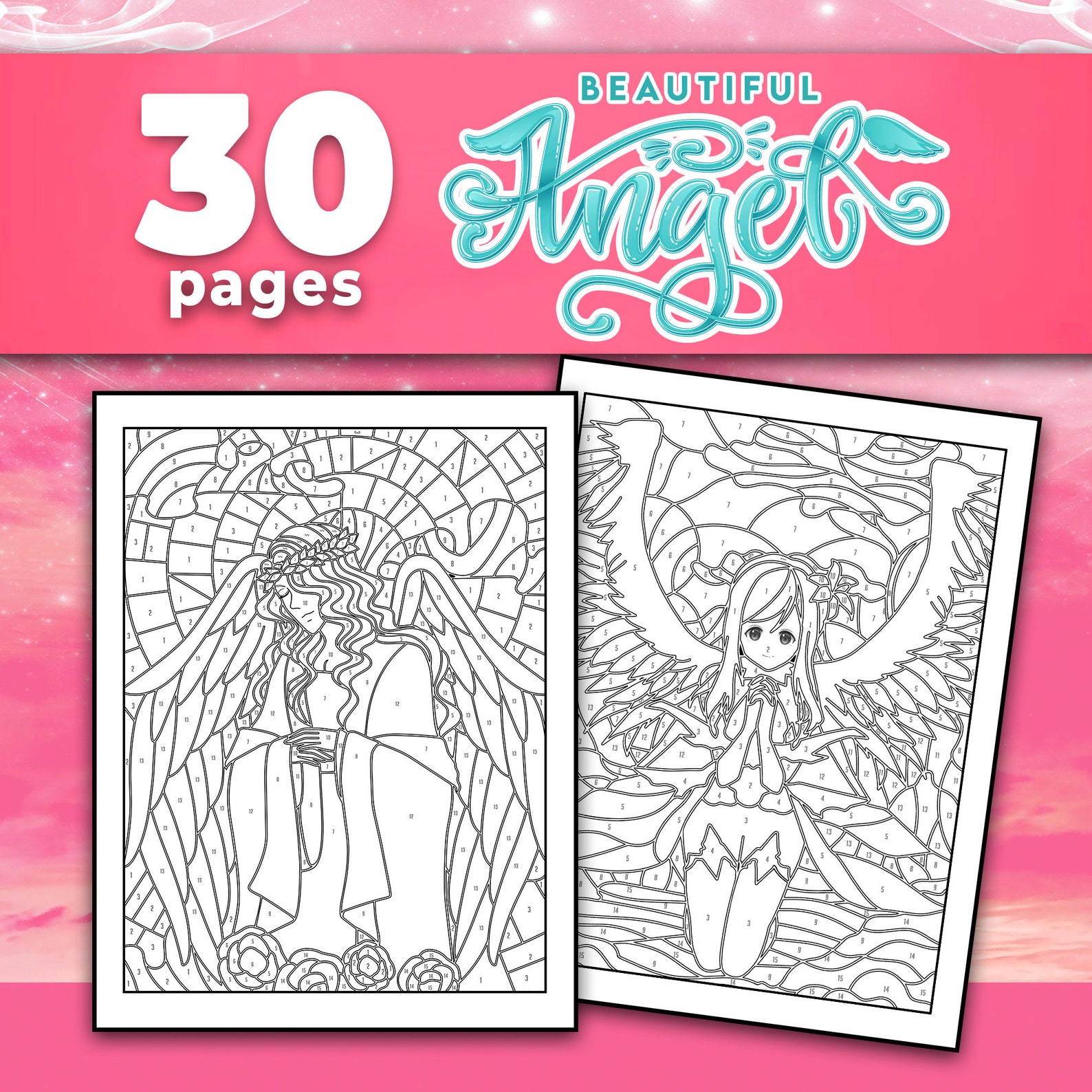 BEST VALUE Beautiful Angel Mosaic Color by Number - Lovely Archangel ...