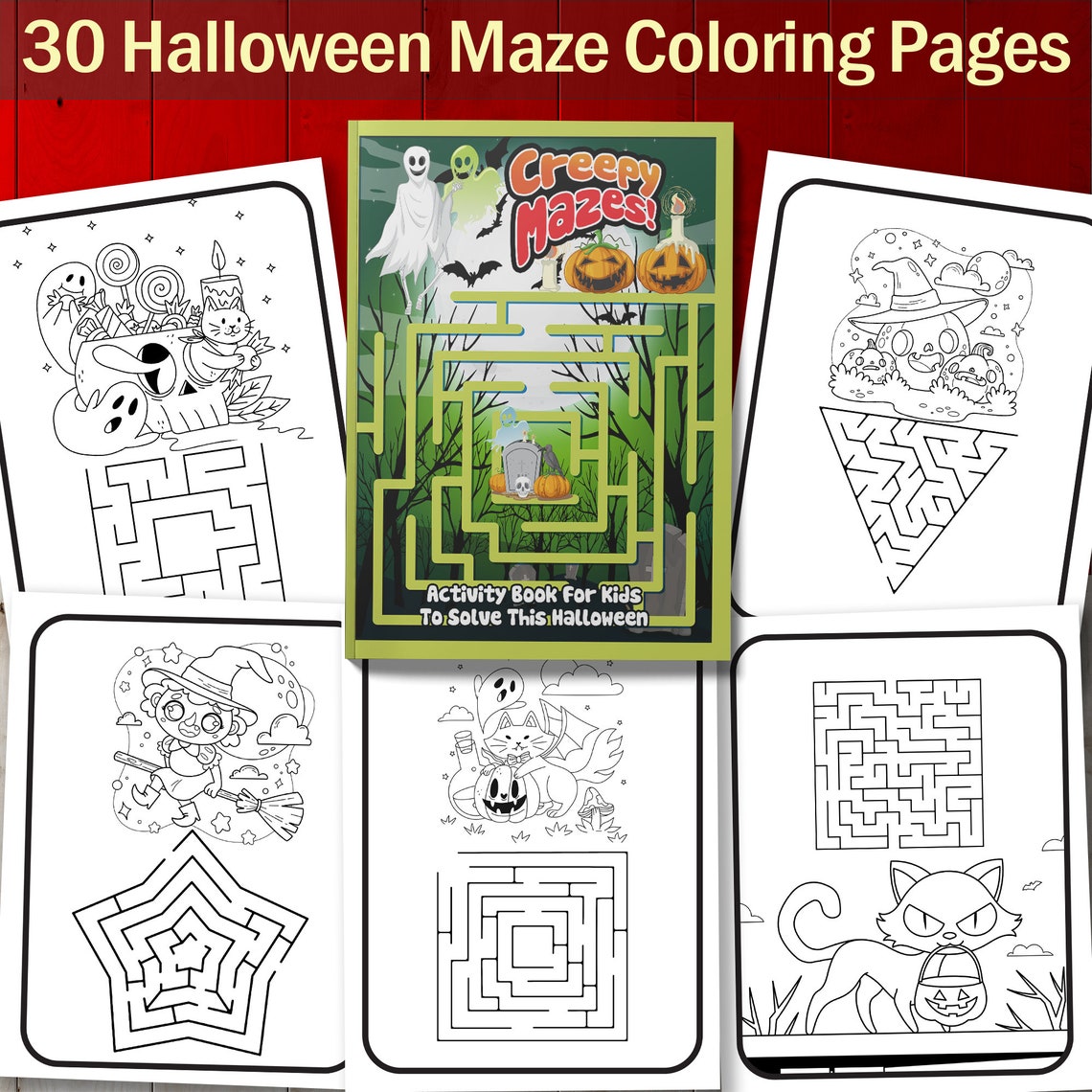 BEST VALUE! Creepy Mazes! Activity Book for Kids to Solve This ...