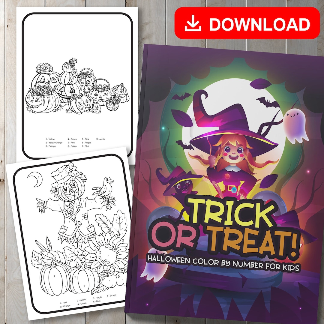 BEST VALUE Trick or Treat! Halloween Color by Number for Kids- Instant ...