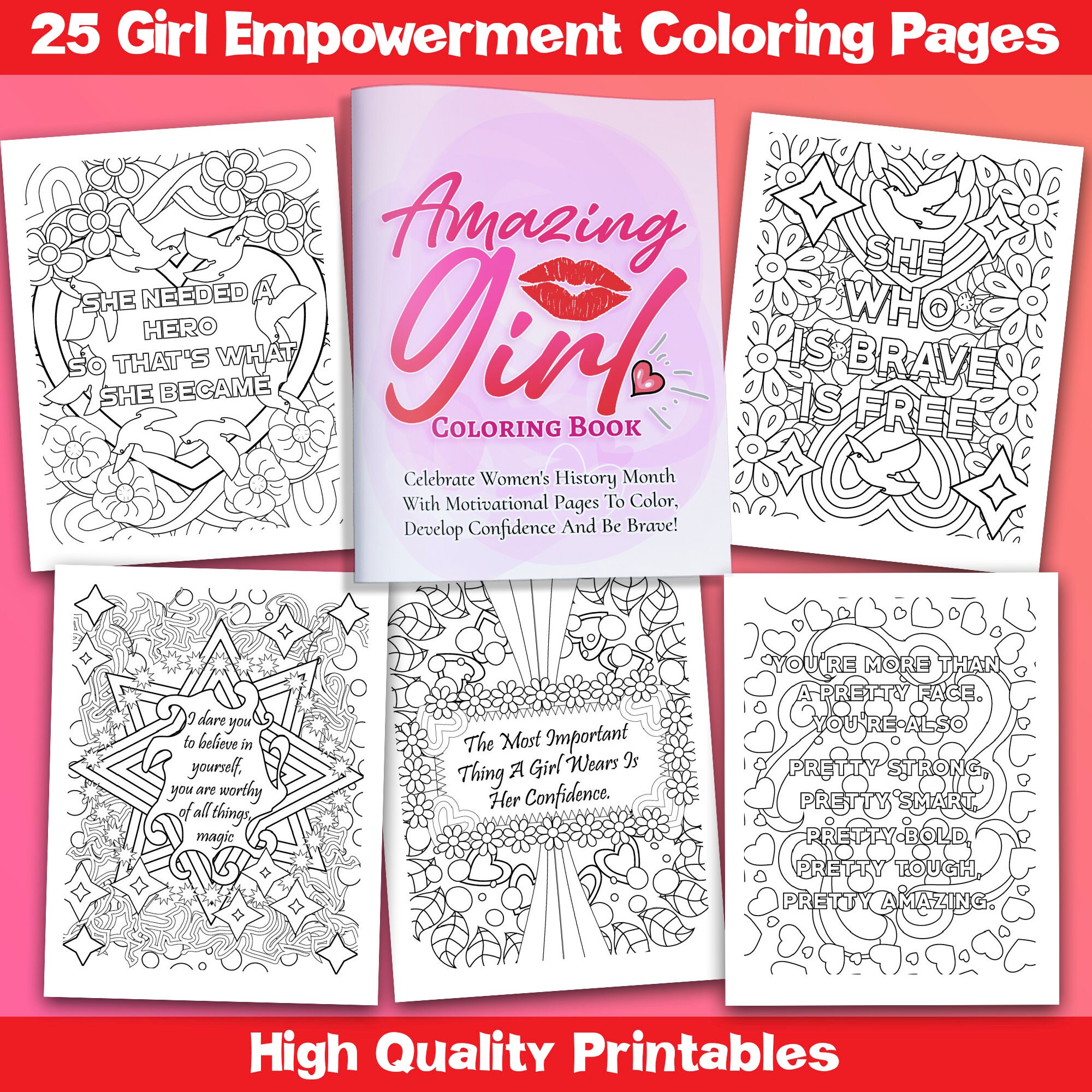 BEST VALUE 25 Amazing Girl Coloring Book - Instant Download Celebrate ...