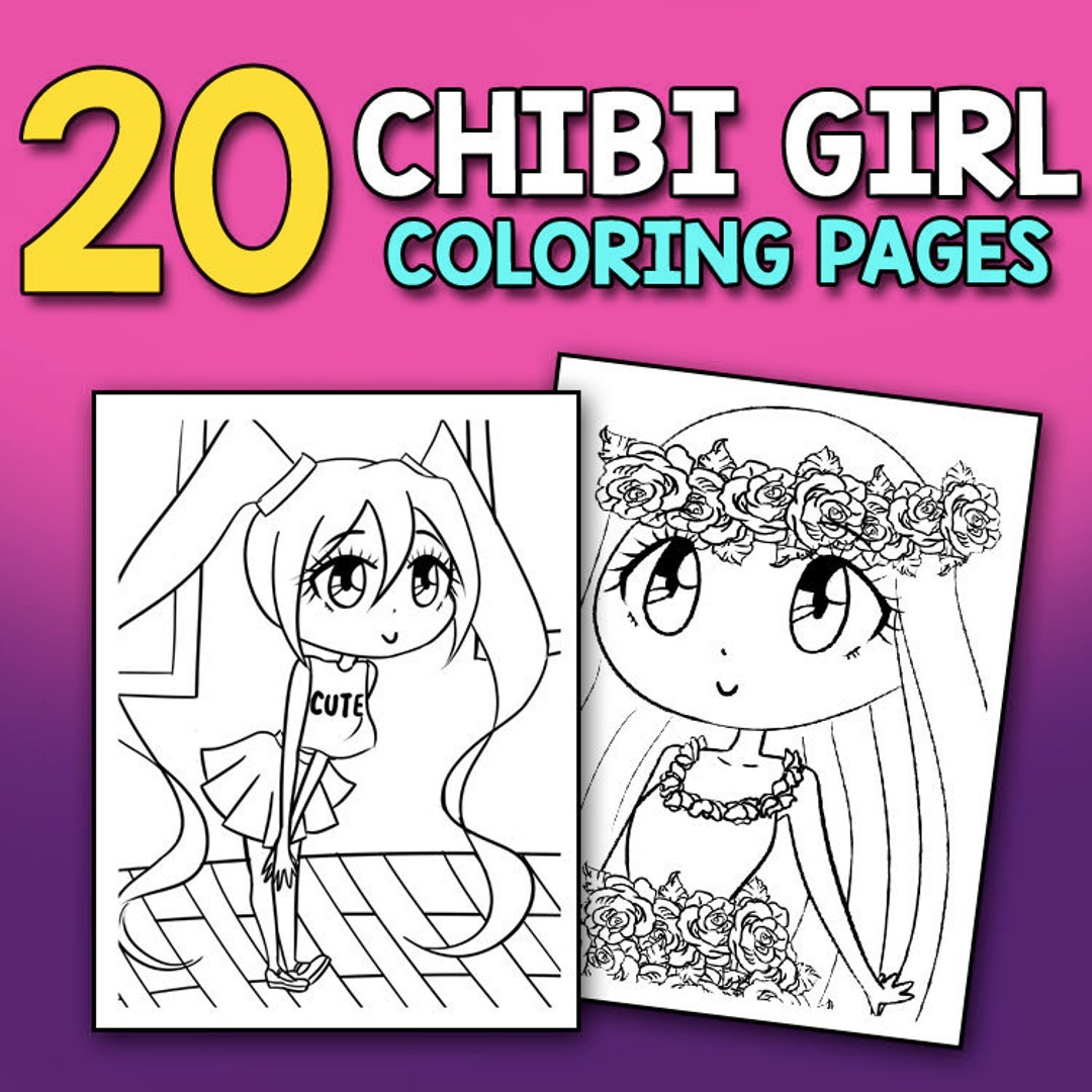 Chibi Girls Coloring Book A Super Cute Chibi Kawaii Coloring Book A ...