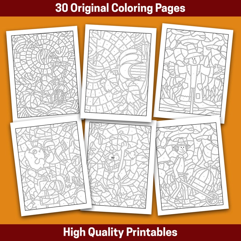 BEST VALUE 30 Hello Autumn Mosaic Color by Number - Instant Download ...