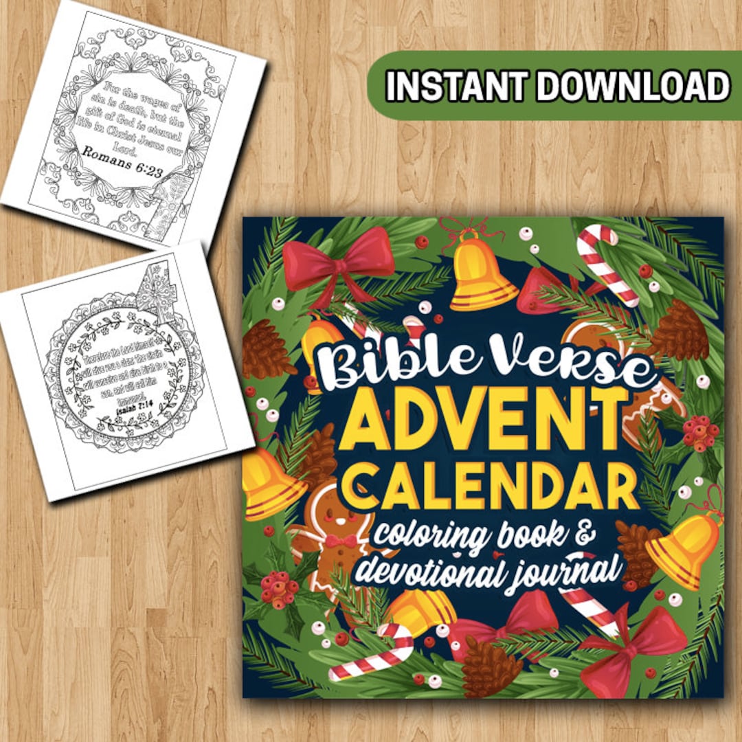 BEST VALUE 25 Bible Verse Advent Calendar Coloring Book & Devotional ...