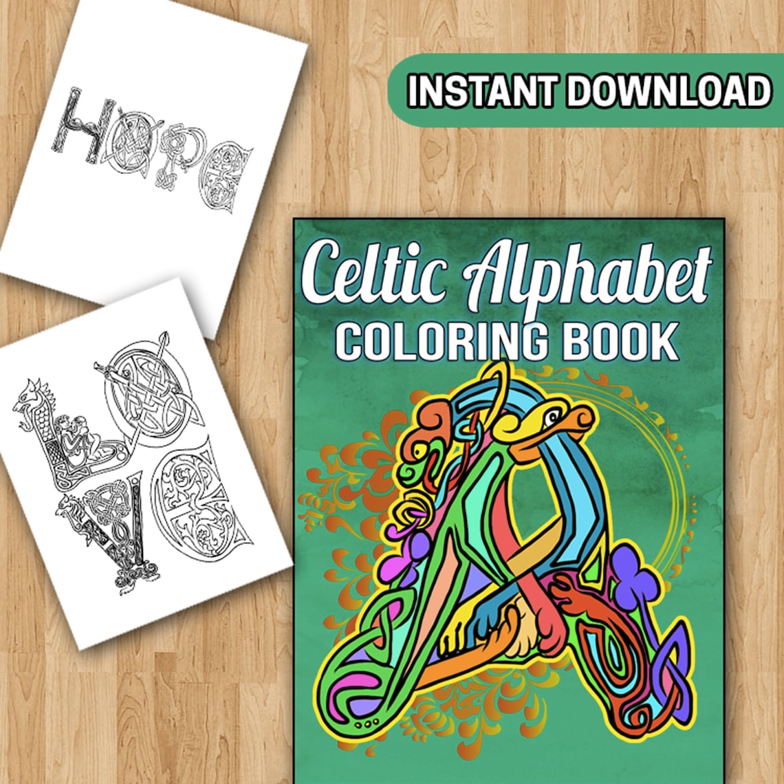 BEST VALUE Celtic Alphabet Coloring Book 35 Printable Celtic Alphabet ...
