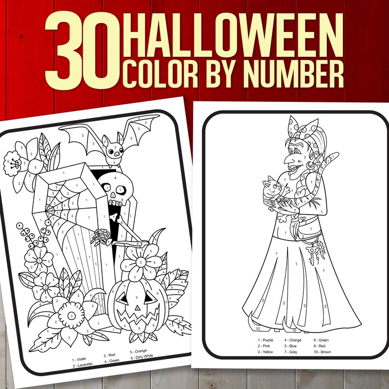 BEST VALUE Trick or Treat Halloween Color by Number for Kids - Etsy