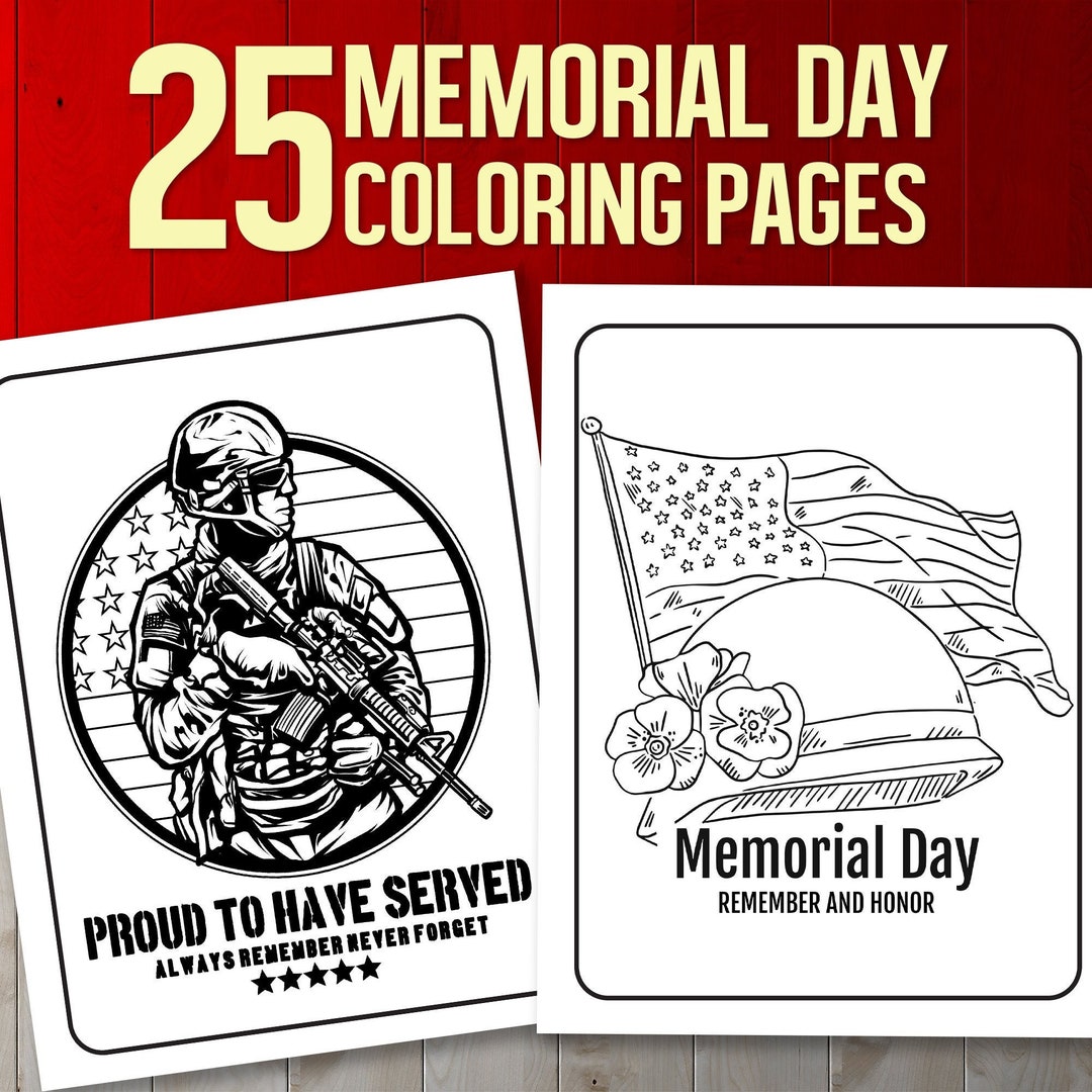 BEST VALUE! Memorial Day Coloring Book for Kids - Instant Download ...