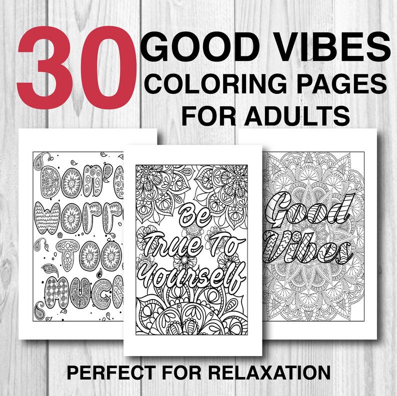 30 Good Vibes Coloring Pages Coloring Cards - Colorful Blessings ...