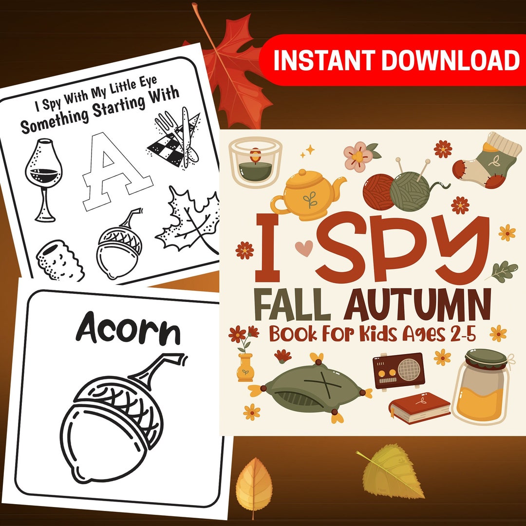 BEST VALUE I Spy Fall Autumn Book for Kids Ages 2-5 - Instant Download ...