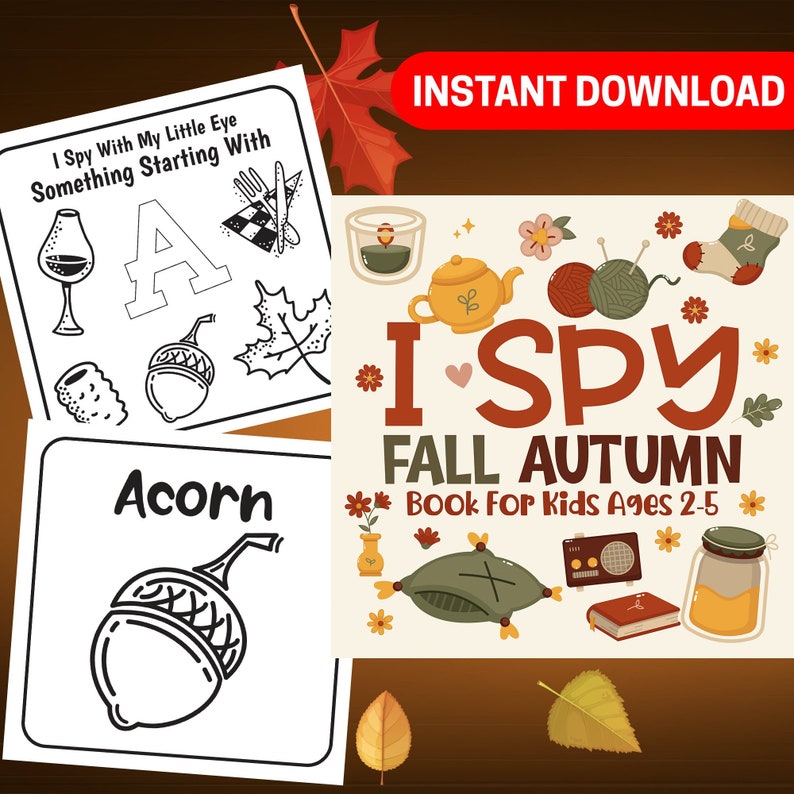 BEST VALUE I Spy Fall Autumn Book for Kids Ages 2-5 Instant Download ...