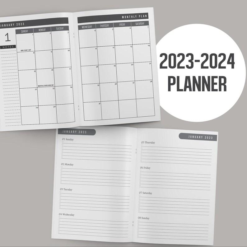 BEST VALUE 2023-2024 Planner - Instant Download January 2023 - December ...