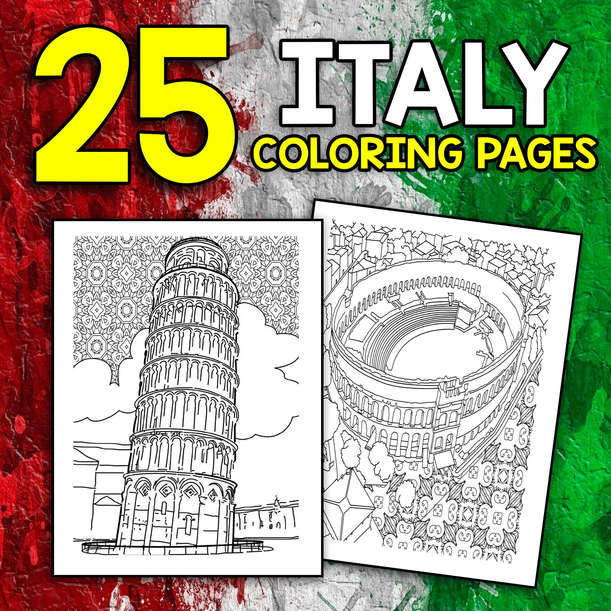 BEST VALUE Hello Italy Coloring Book - Instant Download Stress ...