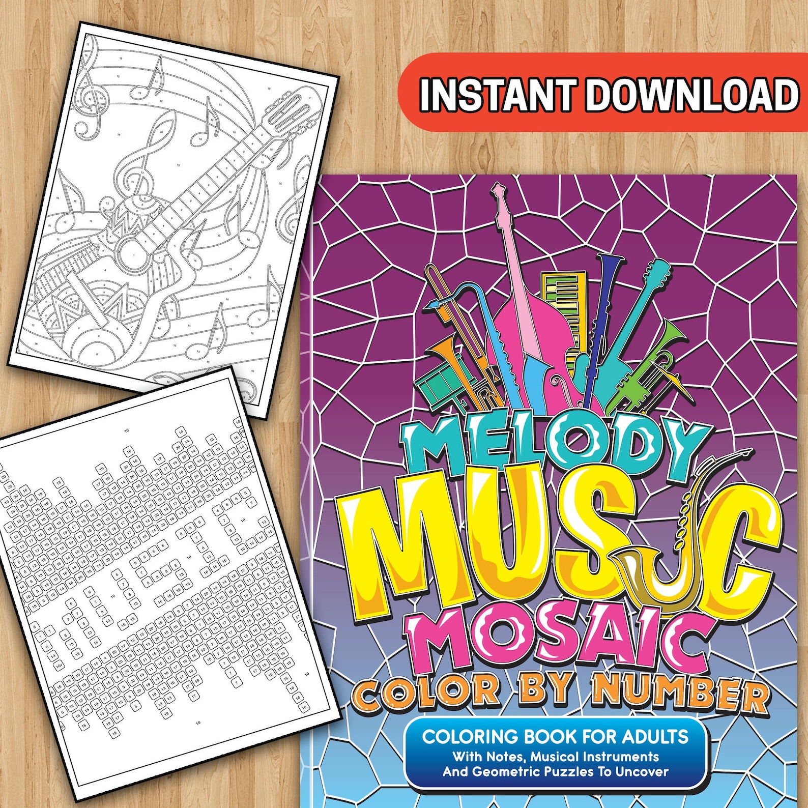 BEST VALUE 30 Melody Music Mosaic Color by Number Instant Download ...