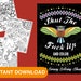 Shut the Fck up and Color 36 Swearing Coloring Pages - Etsy