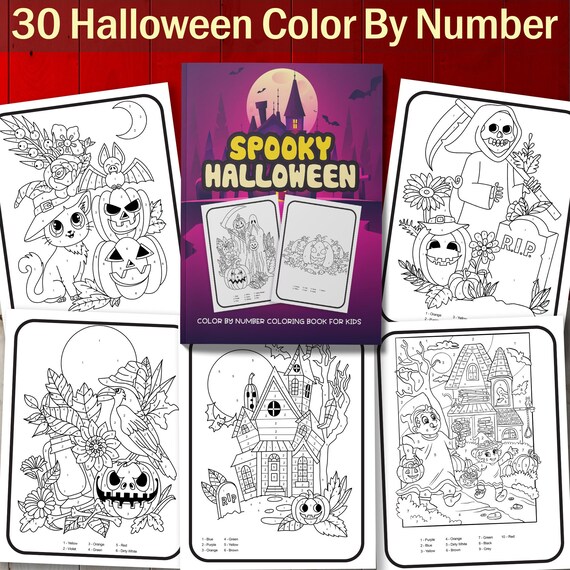 Easy Color By Number Halloween