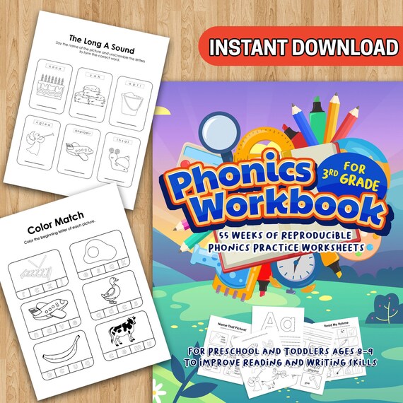 BEST VALUES Phonics Workbook for 3rd Grade A Learning Guide - Etsy