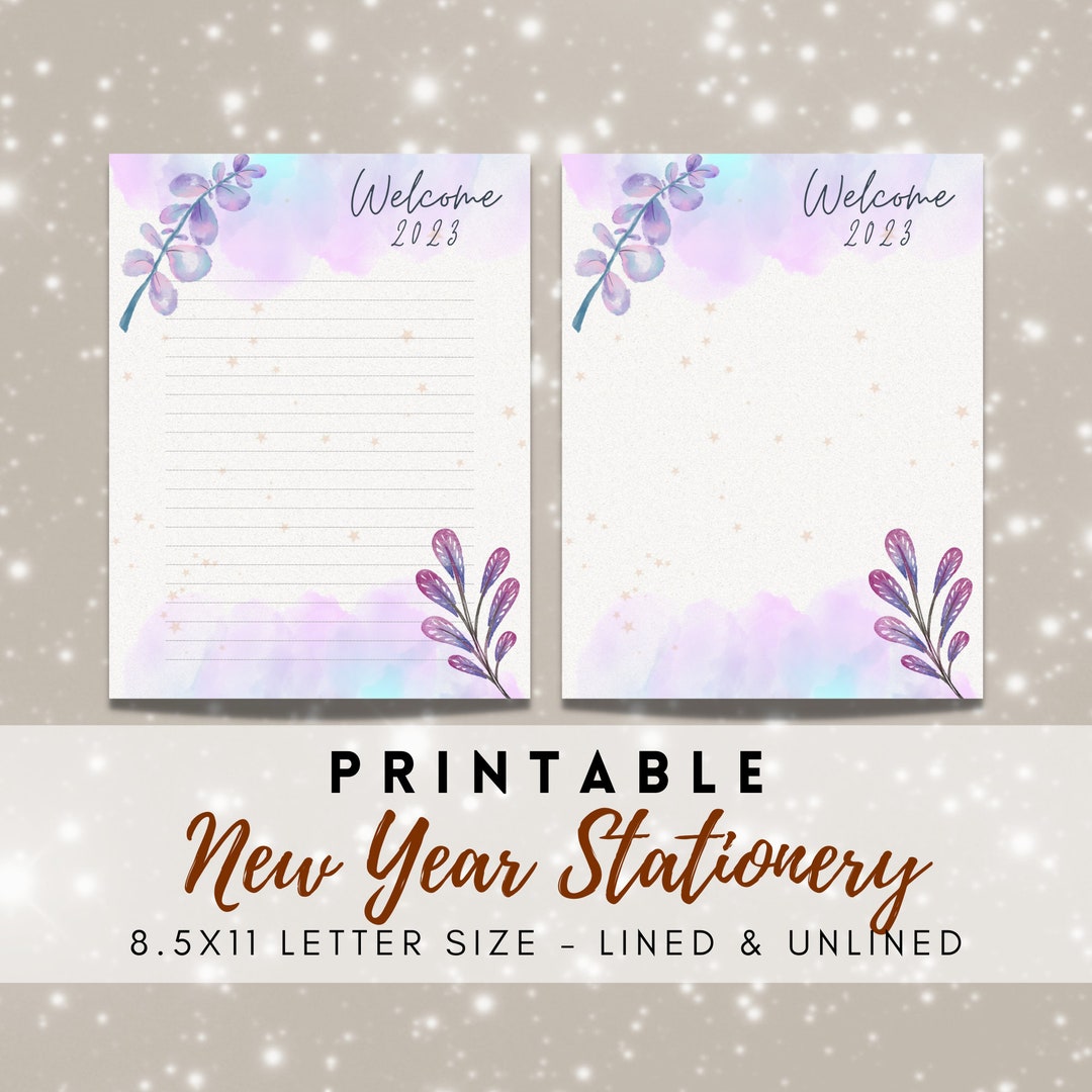 BEST VALUE Happy New Year Printable Stationery Instant Download Writing ...