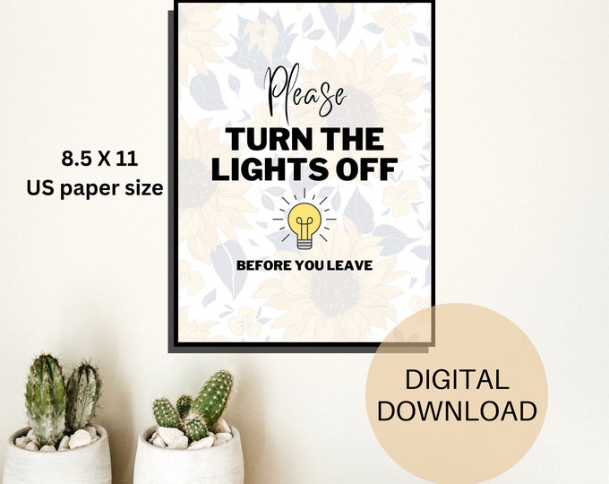 Please Turn off Lights and Air Con and Lock Door Black and White ...