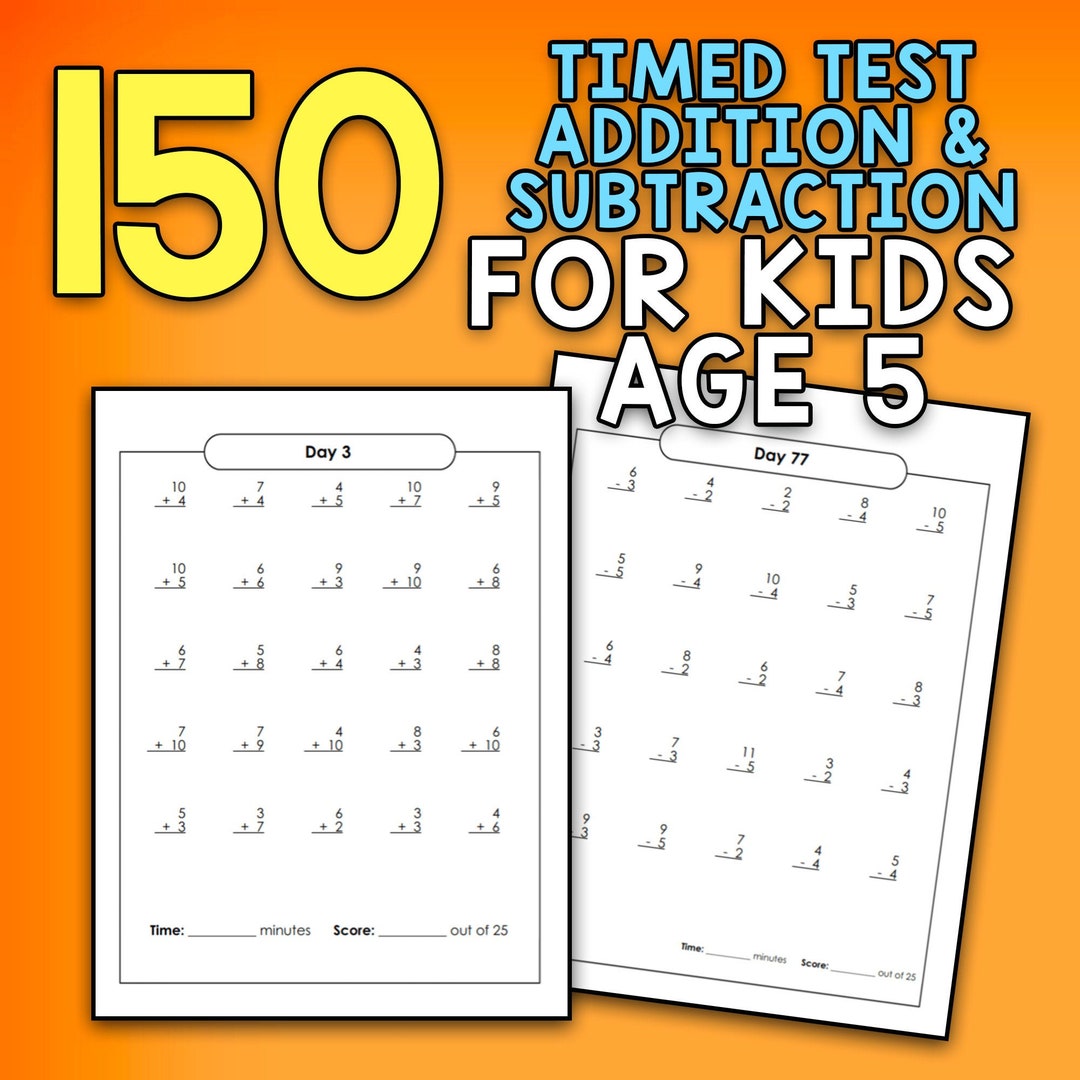BEST VALUE 150 Addition and Subtraction Math Worksheets for ...
