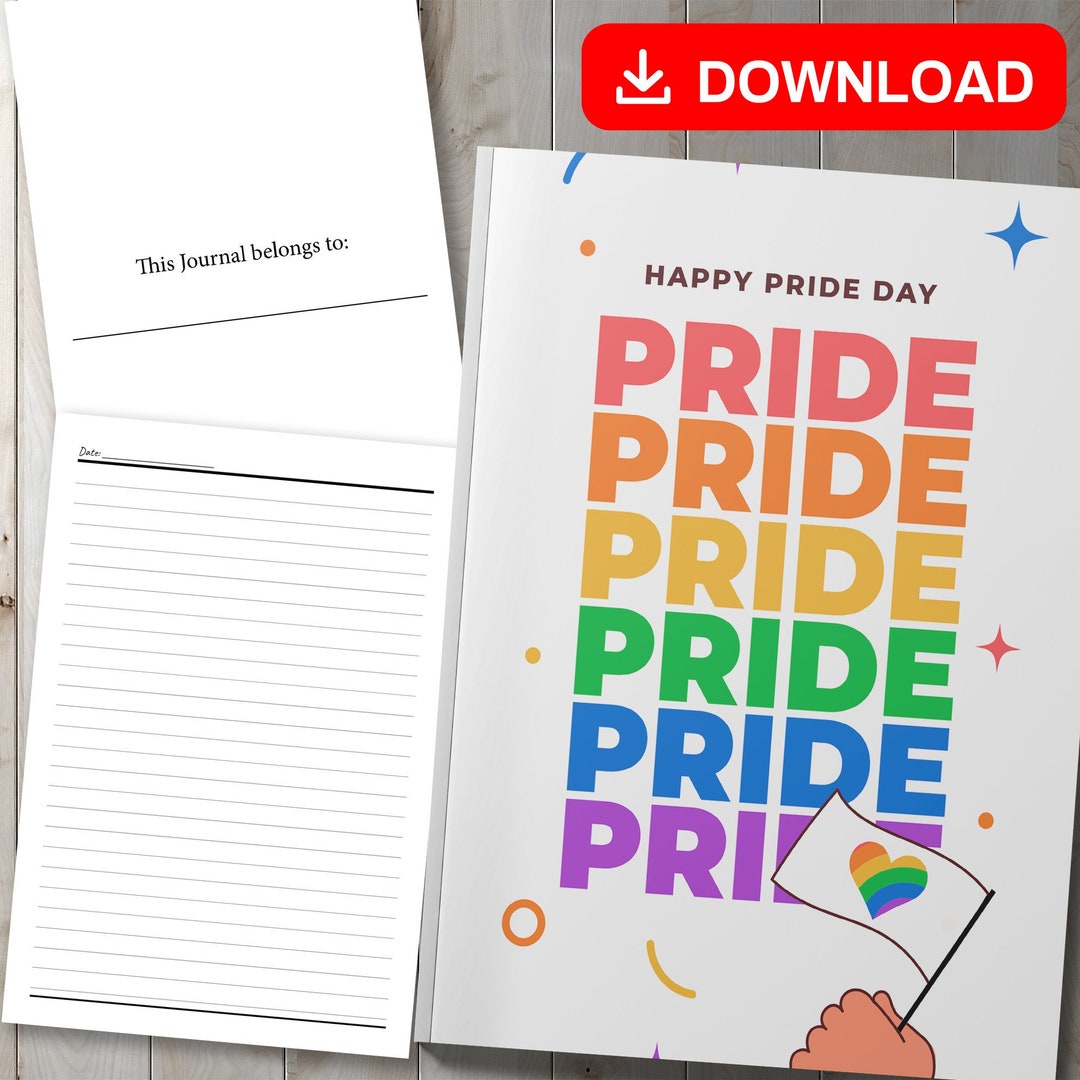 BEST VALUE Pride Journal Instant Download 120 Lined Pages, Composition ...