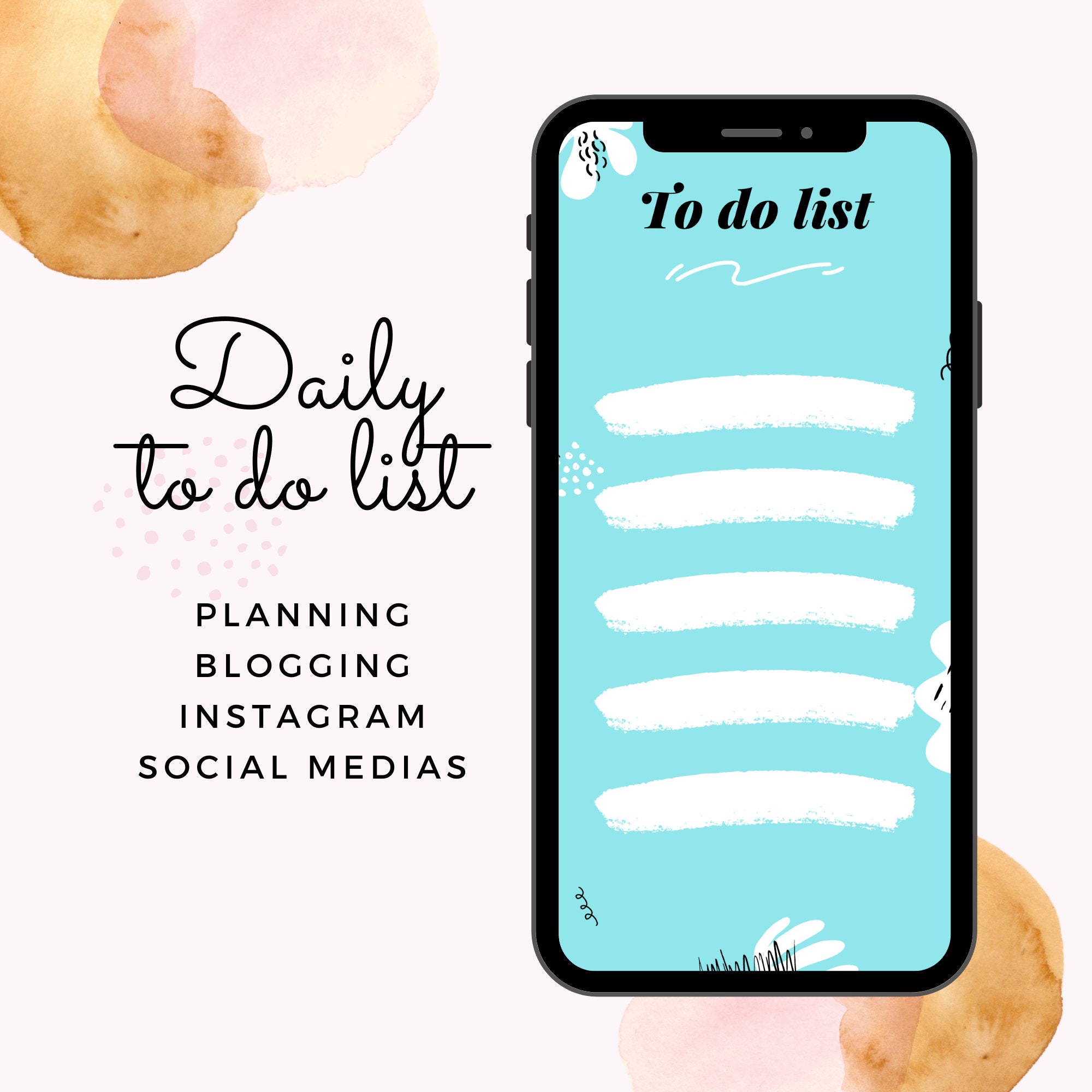 BEST VALUE Daily to Do List Instant Download Instagram Post, Instagram ...