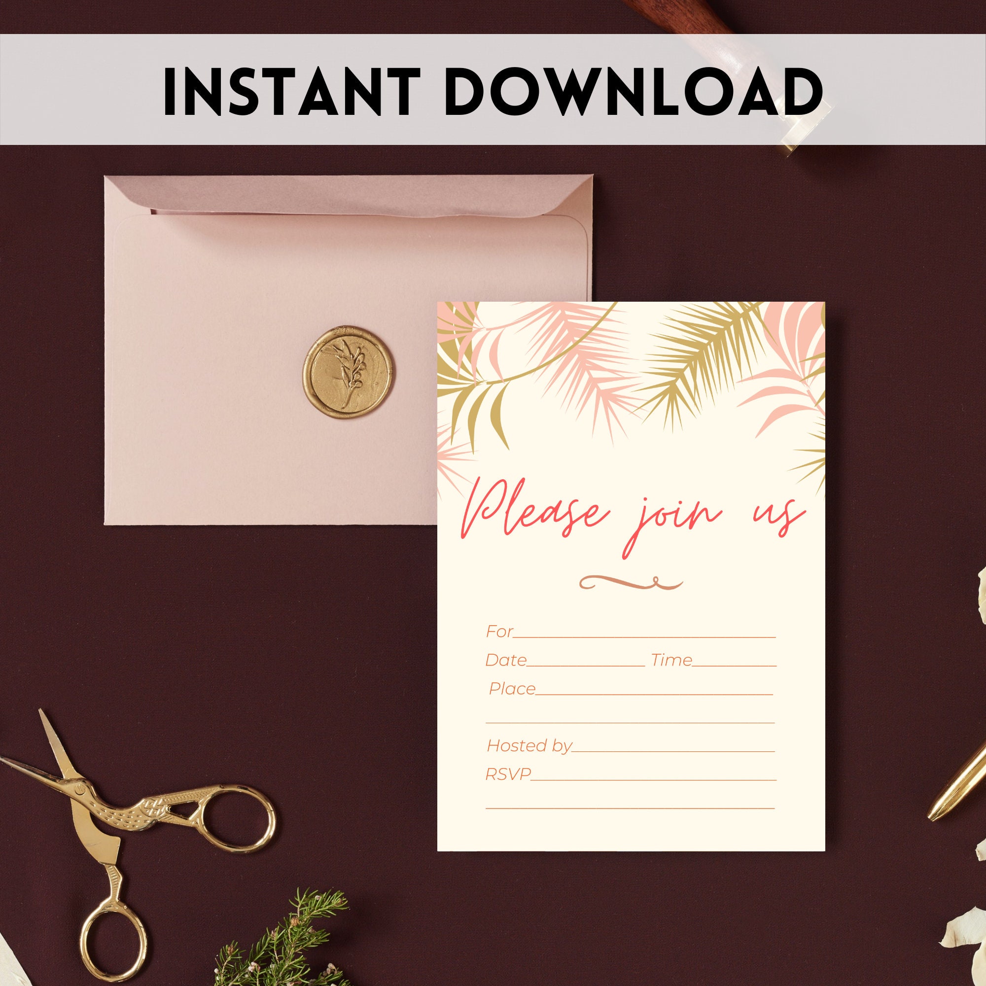 Printable Fill in Invitation, Please Join Us Invitation, Fill in Cards ...