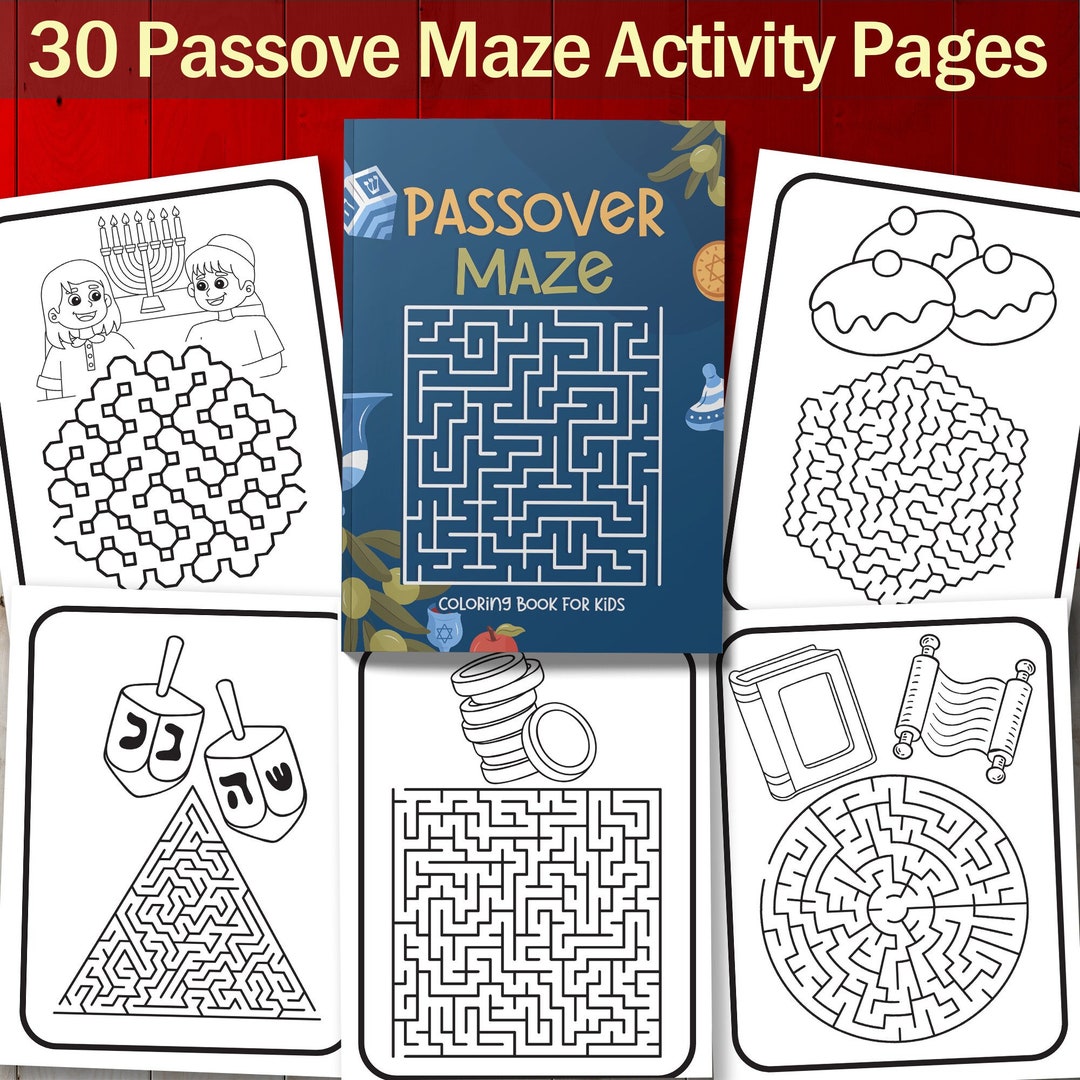 BEST VALUE Passover Maze Coloring Book for Kids - Instant Download ...