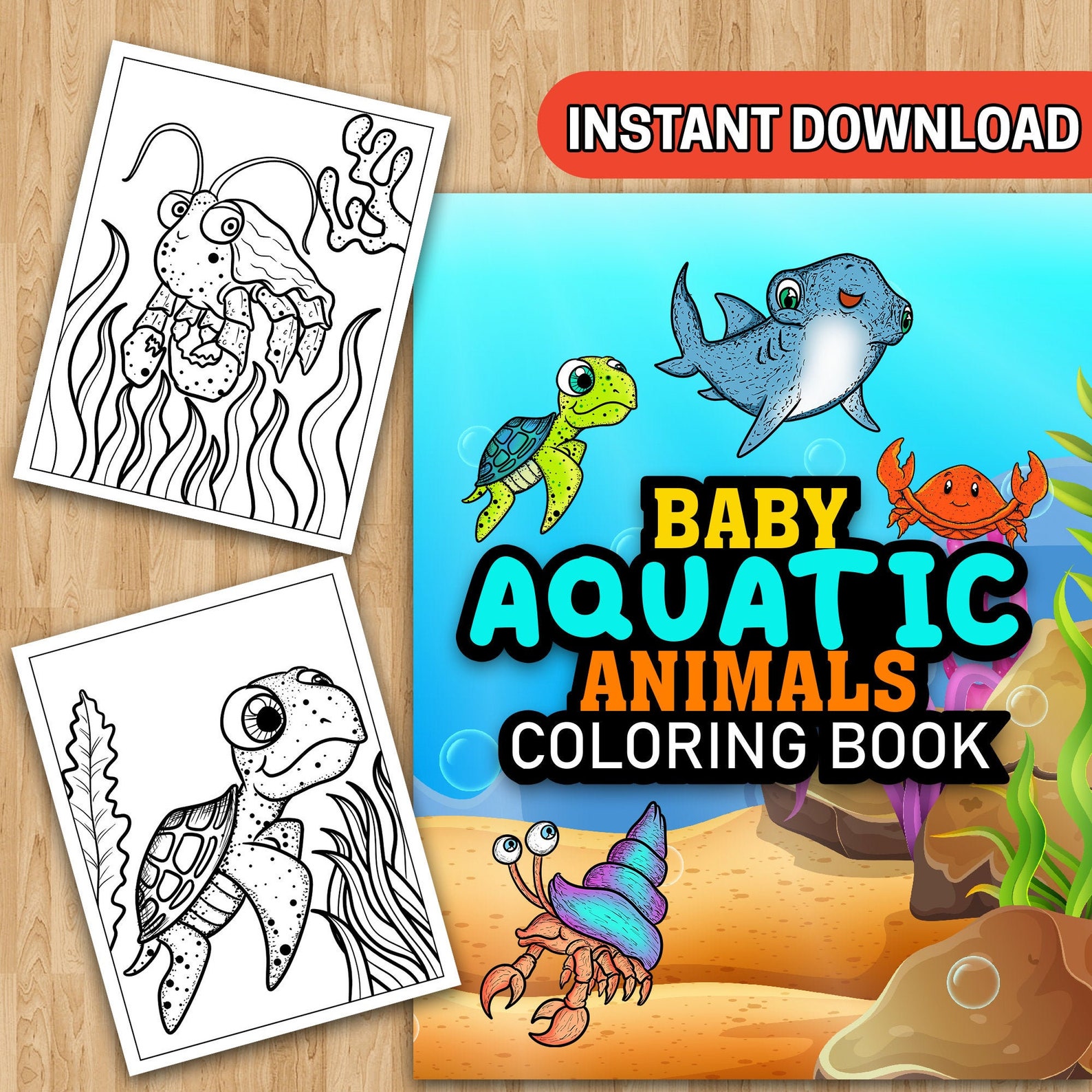 25 Baby Aquatic Animals Coloring Pages Instant Download - Etsy
