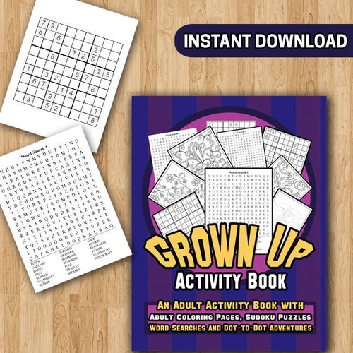 80 PAGES Grown up Activity Book Adult Activity Book Adult - Etsy