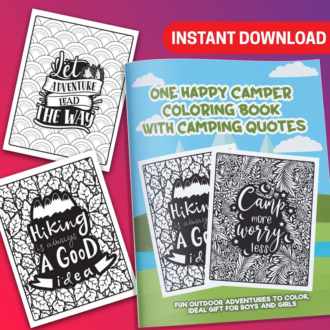 BEST VALUE! Camping Coloring Book for Adult - With Camping Quotes ...