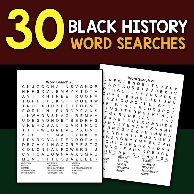 BEST VALUE Black History Month 30 Word Search Puzzles To Etsy best-value-black-history-month-30-word-search-puzzles-to-etsy