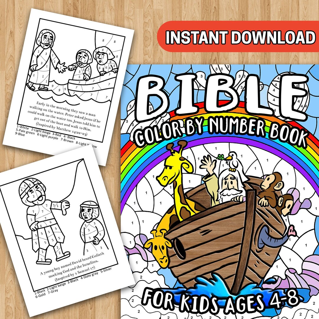 BEST VALUE Bible Color by Number Book for Kids Ages 4-8 - Instant ...