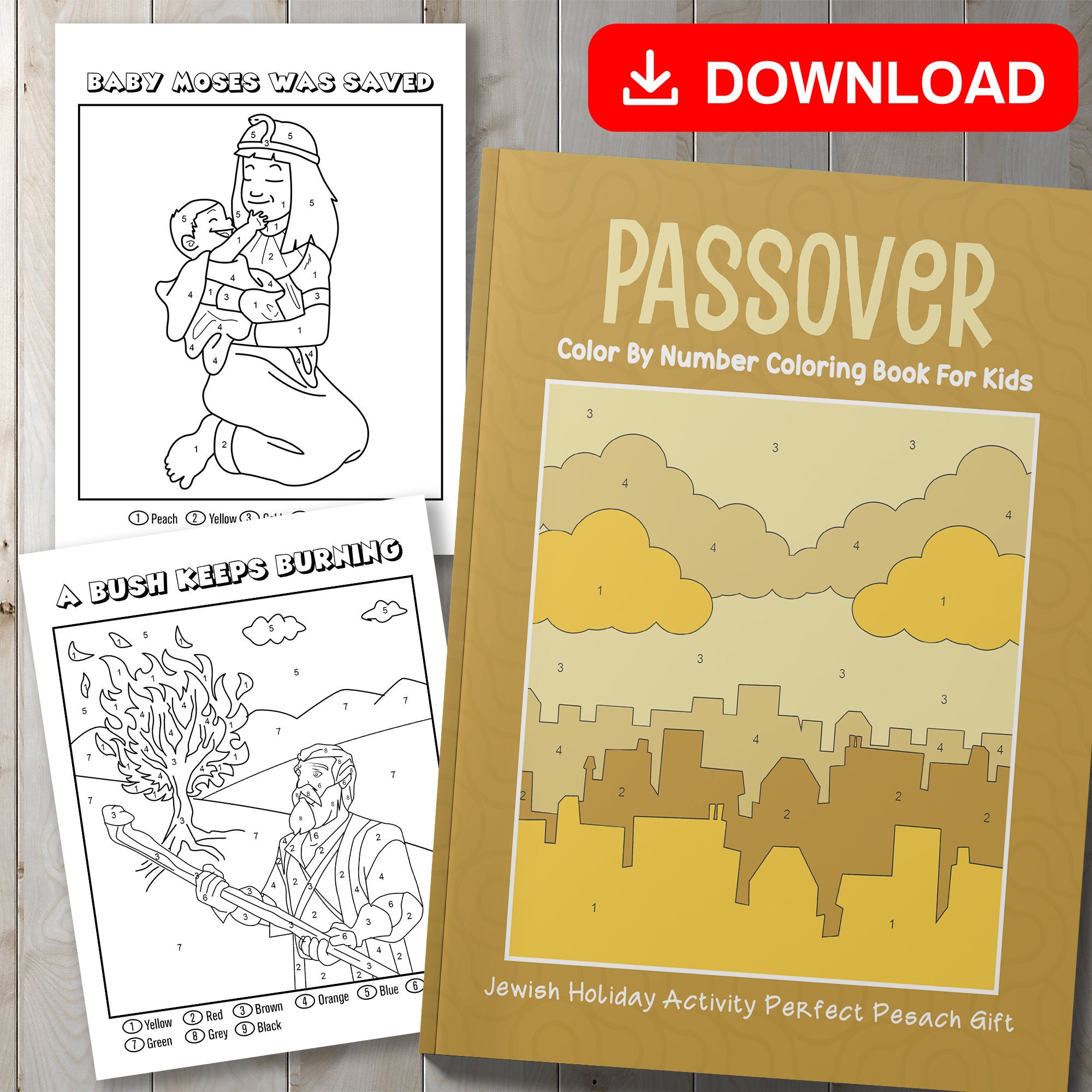 BEST VALUE Passover Color by Number Coloring Book for Kids - Etsy