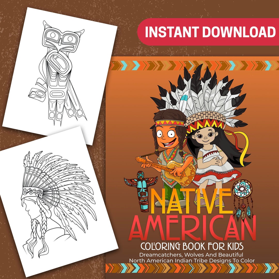 BEST VALUE - 25 Native American Coloring Pages - Instant Download ...